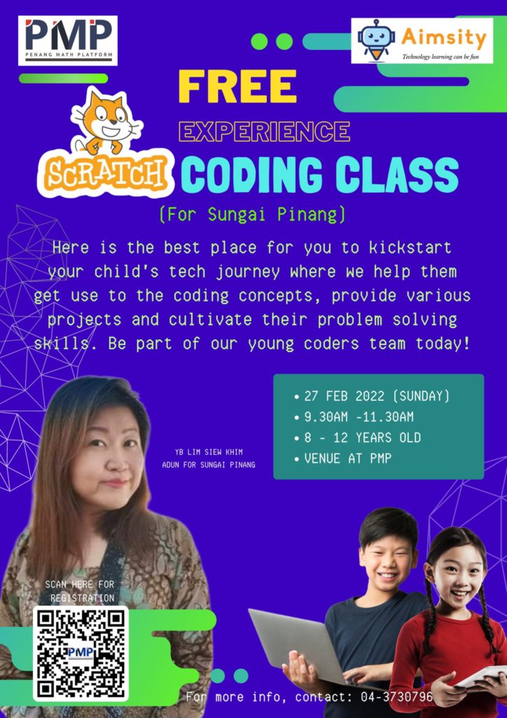 Free Scratch Coding Class for Sungai Pinang residents - Penang STEM