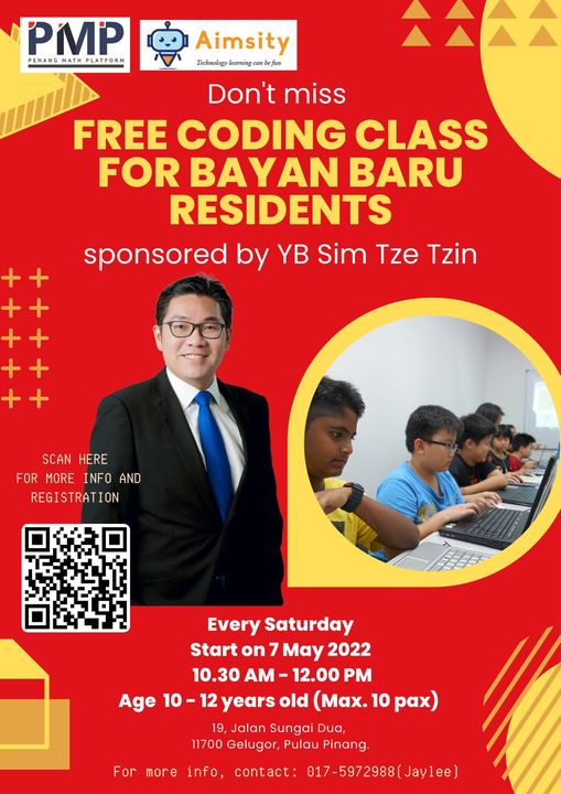 FREE Scratch Coding Class for Bayan Baru Residents - Penang STEM