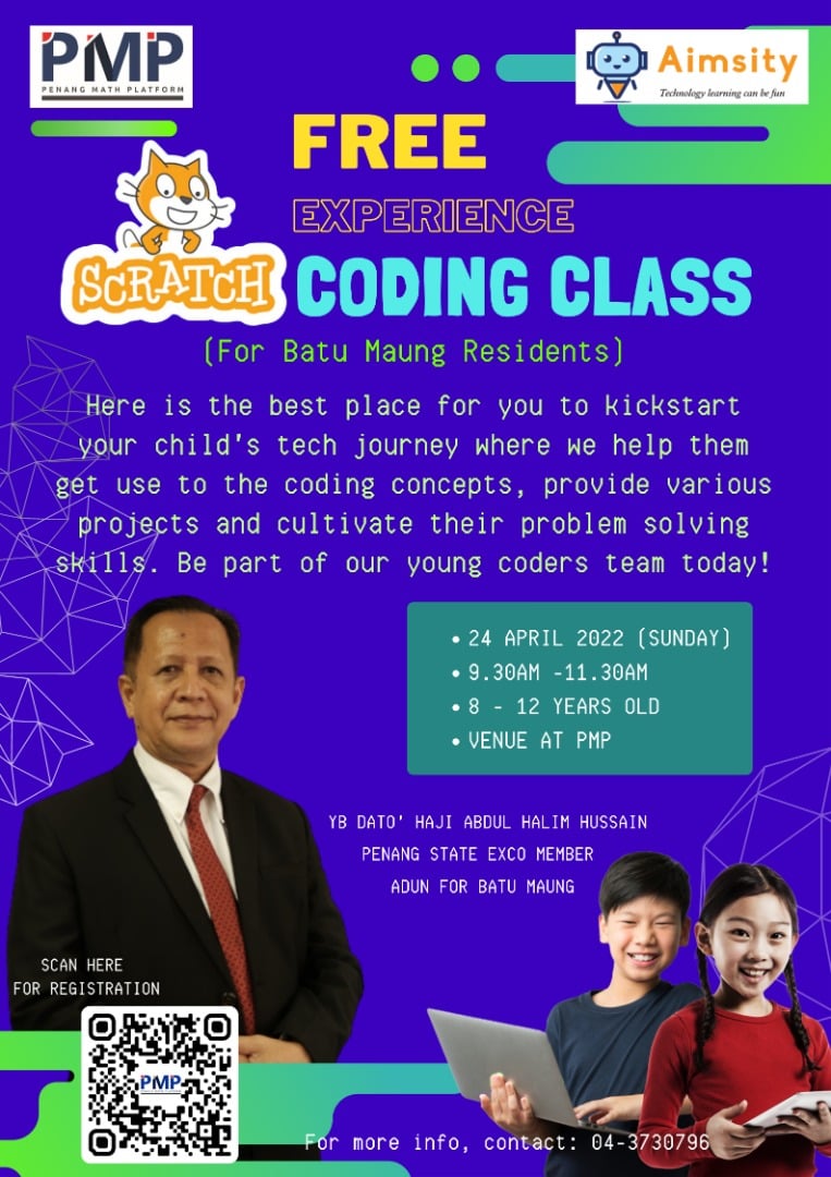 [Batu Maung] Free Experience Scratch Coding Class - Penang STEM